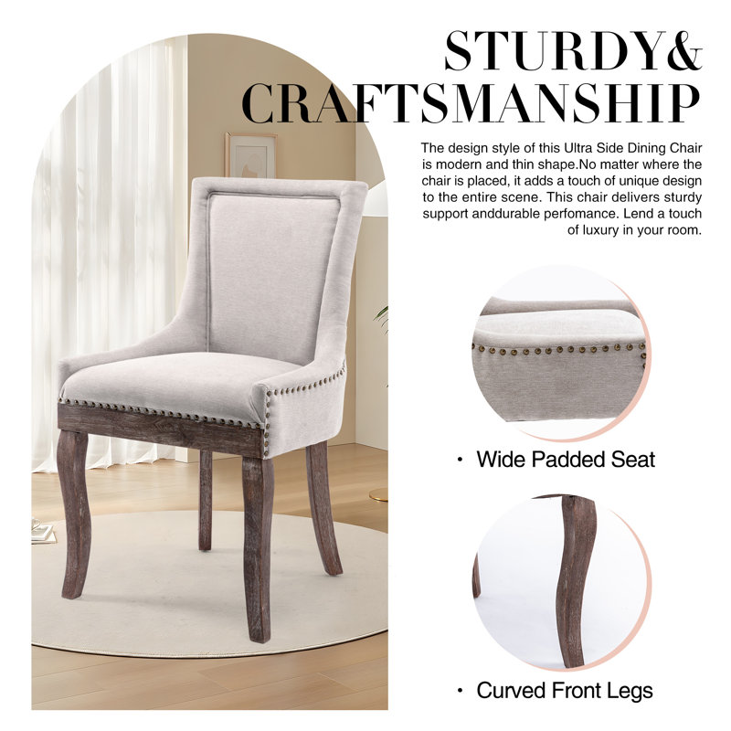 Rosalind Wheeler Buckhalt Velvet Wing Back Dining Chair | Wayfair